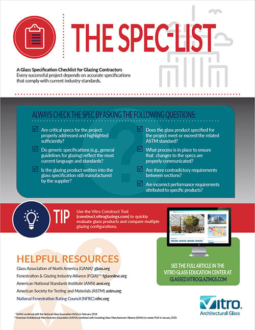 What’s in Your Spec? A Checklist for Glazing Contractors